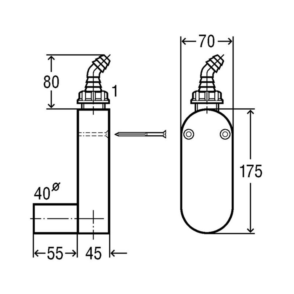 Naber Geruchsverschluss, flach, Siphon, DN 40 weiß online kaufen