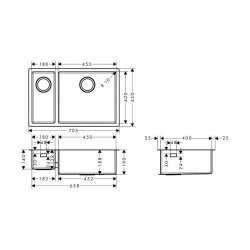 hansgrohe Einbauspüle 180/450 S719-U655 | Edelstahl online kaufen