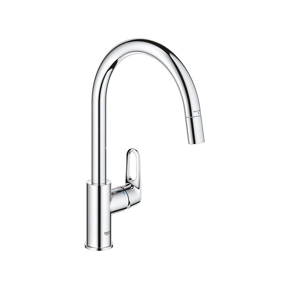 Grohe Küchenarmatur BauFlow, C-Auslauf, herausziehbarer Mousseur online ...