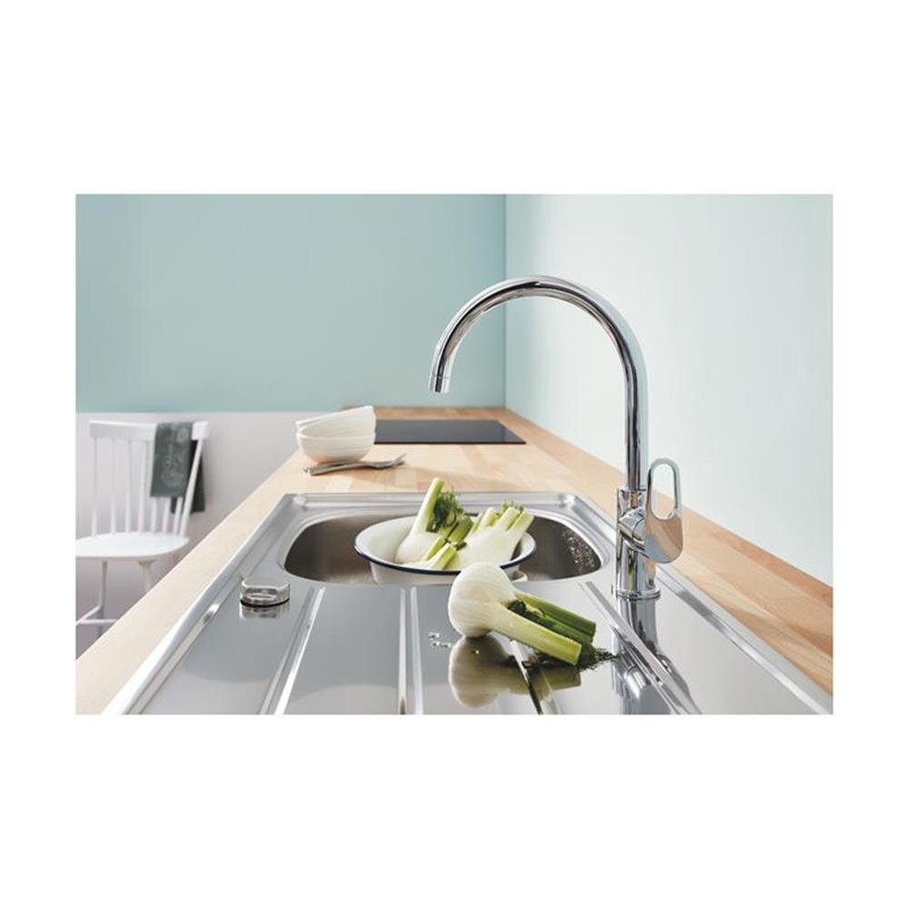 Grohe Küchenarmatur BauFlow, C-Auslauf, herausziehbarer Mousseur online ...