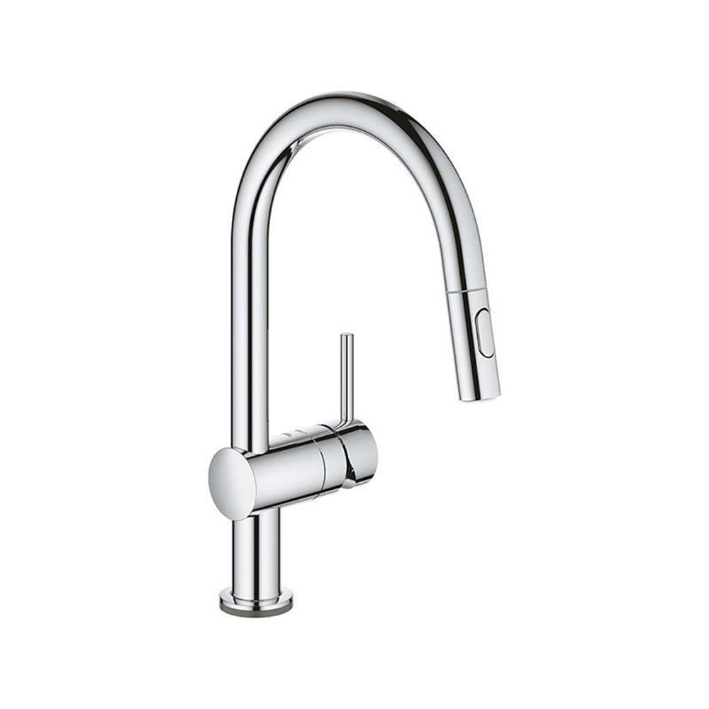 Grohe Küchenarmatur Minta Touch, C-Auslauf Dualbrause Laminarstrahl ...