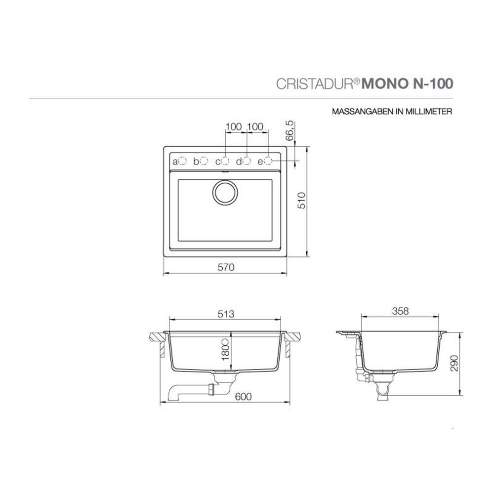 Schock Einbauspüle Cristadur Mono N-100 A online kaufen